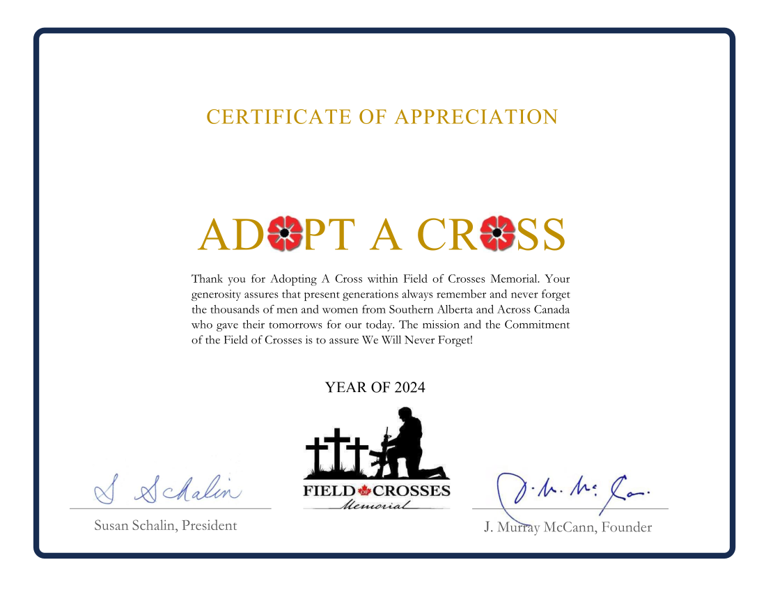 Adopt A Cross Thank You | Field of Crosses